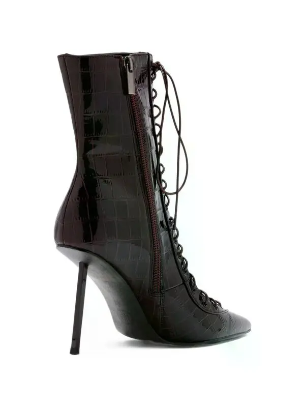 Femme La Salem Croc-effect Lace-up Boots