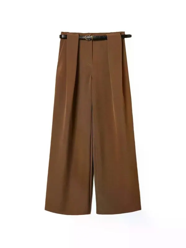 TWINSET Cady Trousers With Belt - Brown