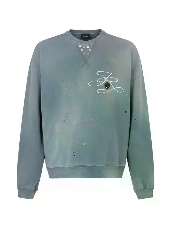 John Richmond Distressed Studded Sweatshirt