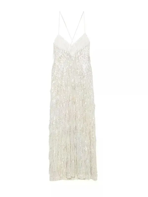 LE TWINS Sequin-embellished Fringed Dress