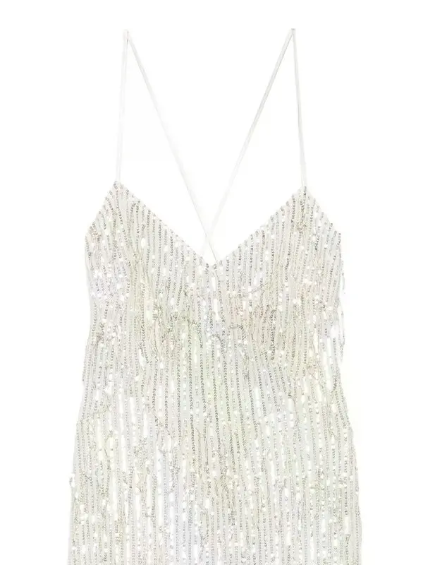 LE TWINS Sequin-embellished Fringed Dress
