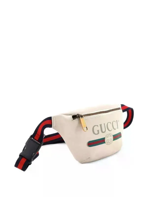 Gucci Logo Printed Leather Small Belt Bag - Neutrals