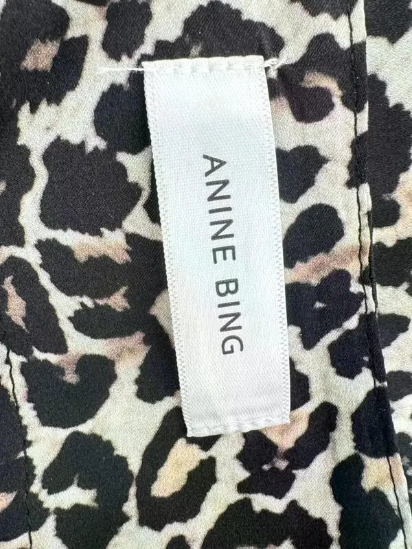 ANINE BING 2010s Leopard Lace-trim Top