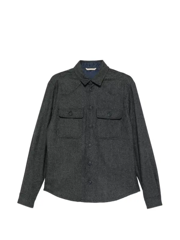TINTORIA MATTEI 954 Herringbone Western-yoke Shirt