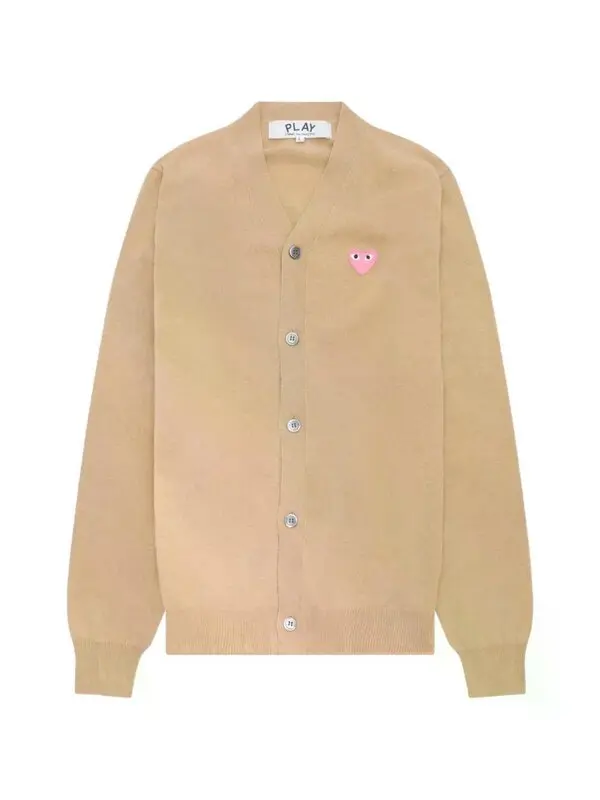 Play Comme Des Garcon Heart-patch V-neck Cardigan