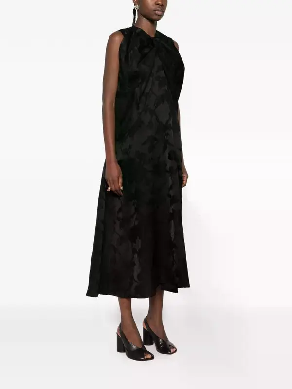 UMA WANG Floral-jacquard Draped Maxi Dress