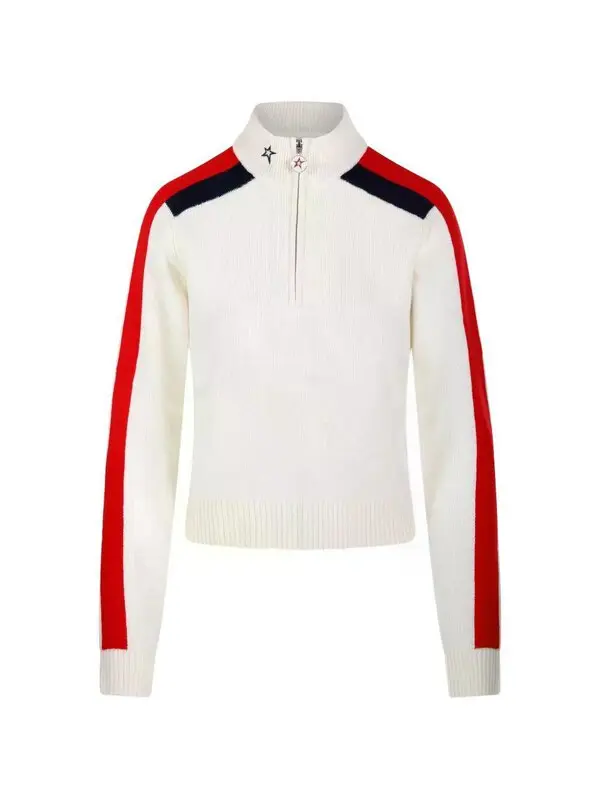 Perfect Moment La Tour Merino Wool 1/4 Zip Sweater - Neutrals
