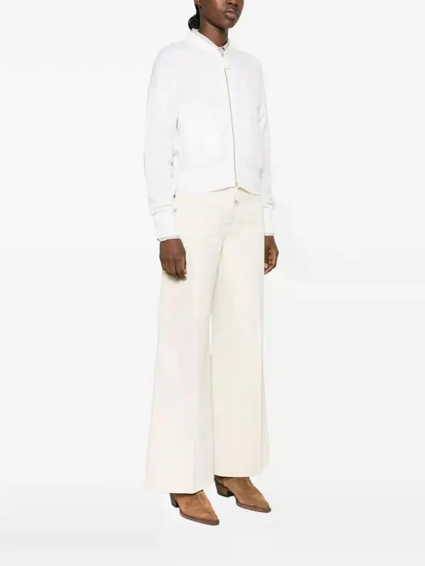 FTC Zip-up Ribbed-trim Cardigan