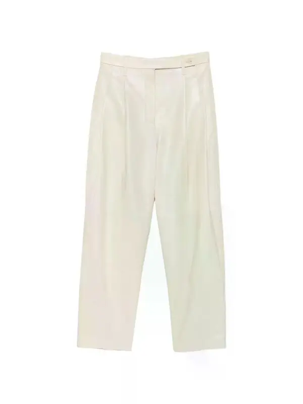 Co Pleated Leather Trousers - Neutrals