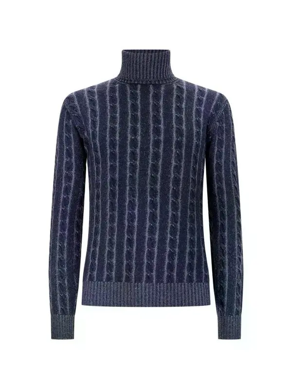 LORENZONI Cable-knit Roll-neck Sweater