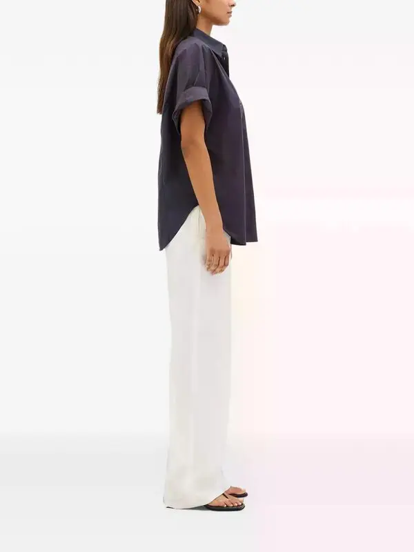 Another Tomorrow Short-sleeve Poplin Shirt