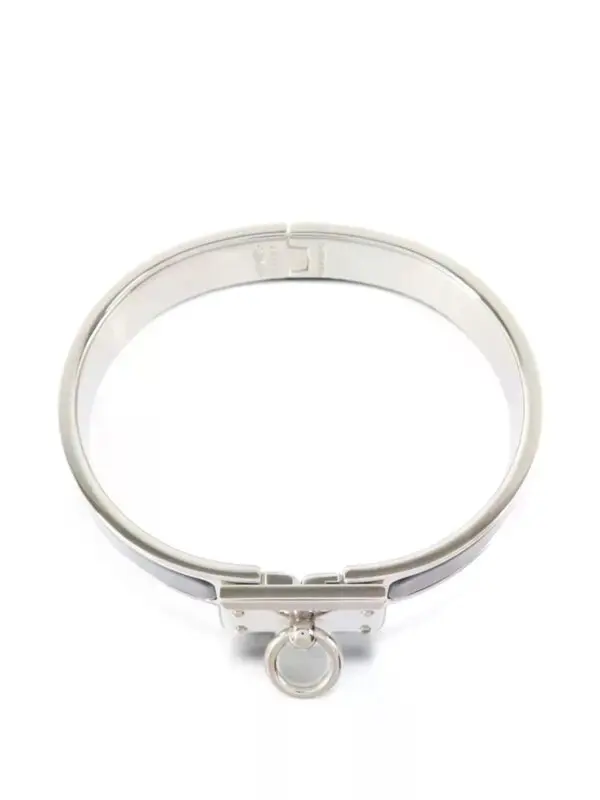Hermès Clic Anneau Enamel Bangle - Silver