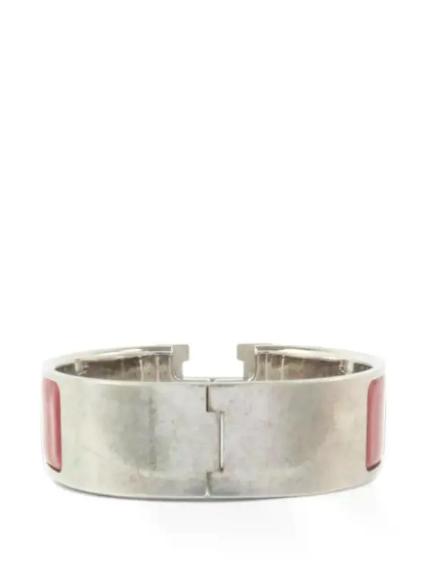 Hermès Clic-clac H Enamel Bangle - Silver