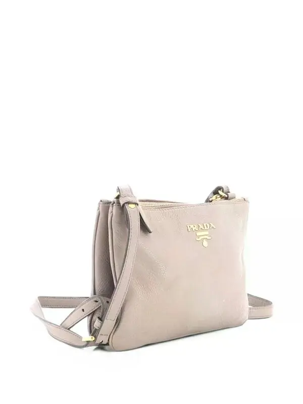 Prada Double Zip Vitello Daino Small Crossbody Bag