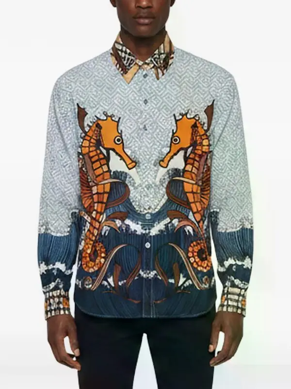 Burberry Tb Monogram Seahorse-print Shirt