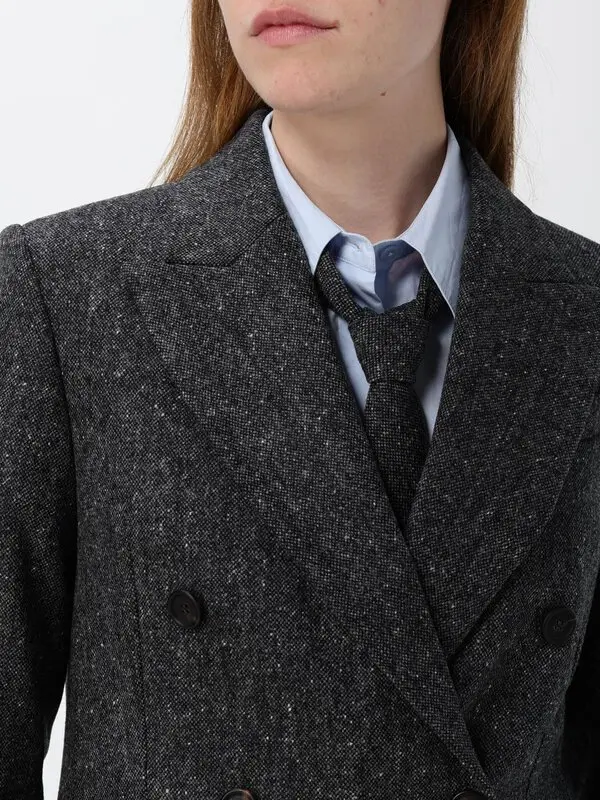 Brunello Cucinelli Double-breasted Virgin Wool Blazer With Peak Lapels And Padded Shoulders
