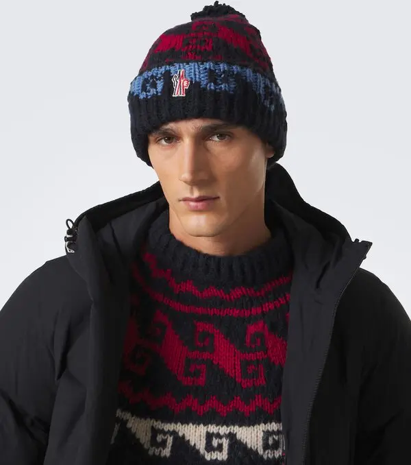 Moncler Intarsia Wool And Alpaca-blend Beanie