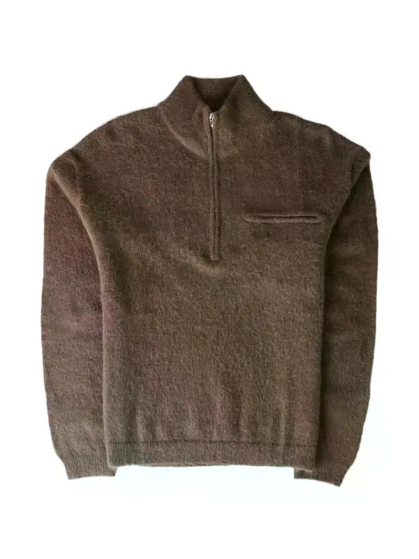 LAST CALL FOR Zip Trucker Brushed-effect Sweater