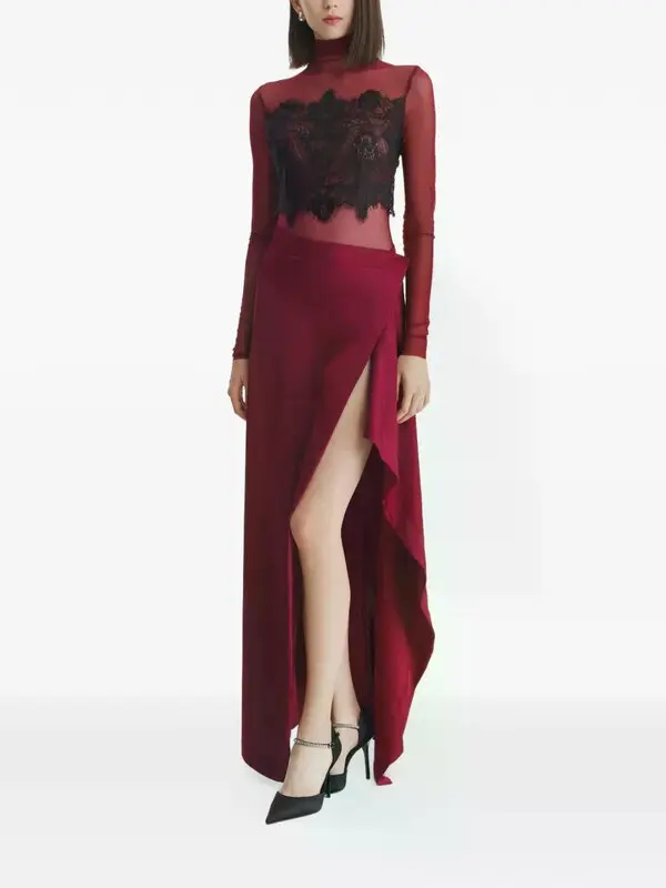 2310 STUDIO Asymmetric Draped Maxi Skirt