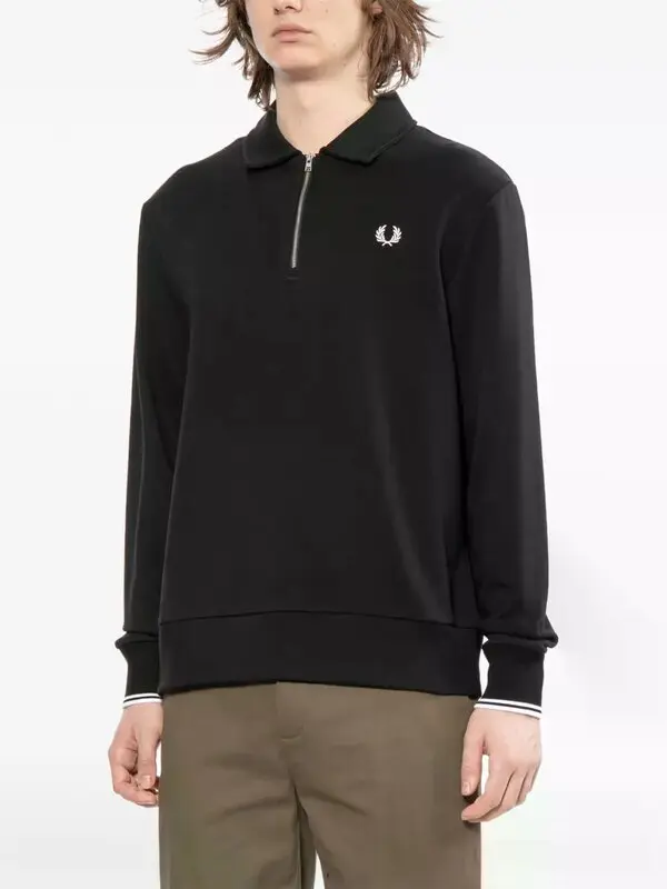 Fred Perry Logo-embroidered Zipped Sweatshirt