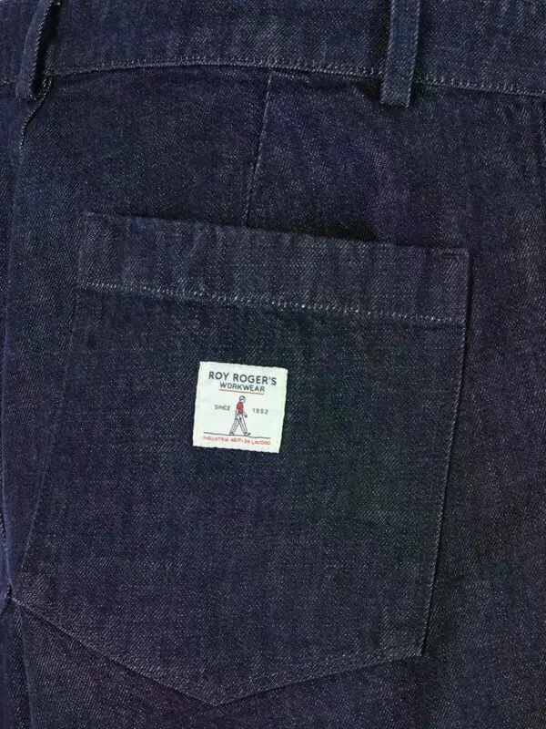 ROY ROGER'S Pleated-front Logo-patch Jeans