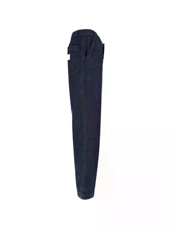 ROY ROGER'S Pleated-front Logo-patch Jeans