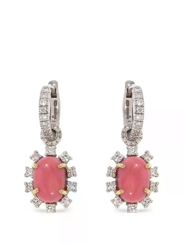 Irene Neuwirth Conch Pearl And Diamond Huggie Earrings