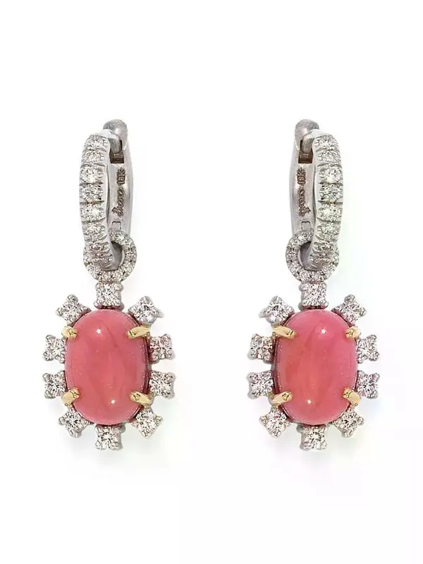 Irene Neuwirth Conch Pearl And Diamond Huggie Earrings