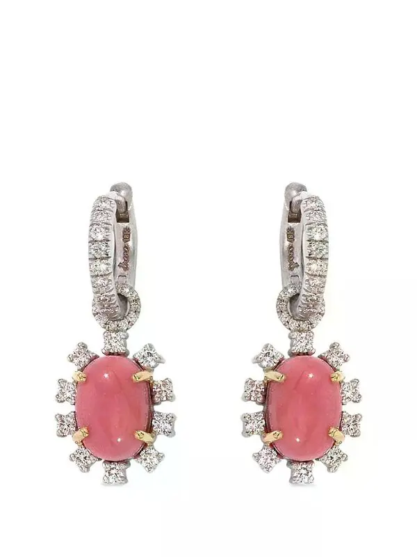Irene Neuwirth Conch Pearl And Diamond Huggie Earrings - Silver