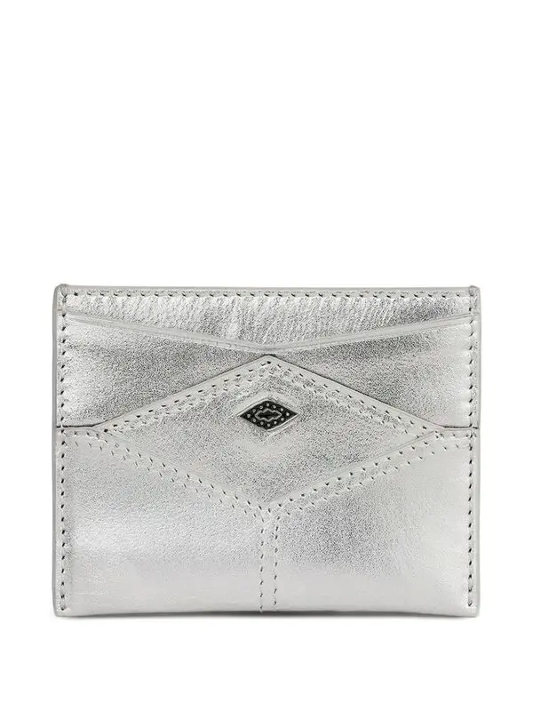 Ba&sh Metallic-effect Card Holder - Silver
