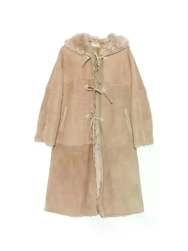 A.N.G.E.L.O. VINTAGE CULT 1990s Shearling Hooded Coat - Neutrals