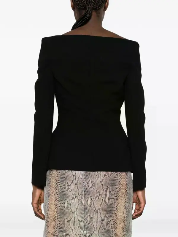 SELF-PORTRAIT Off-shoulder Button-up Jacket
