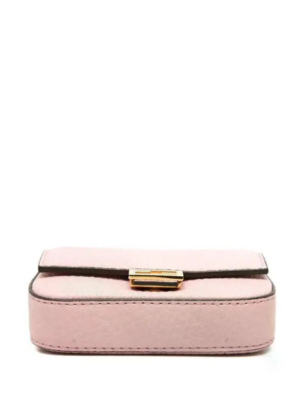 Fendi 2010-2026 Nano Grained Leather Baguette Charm Crossbody Bag - Pink