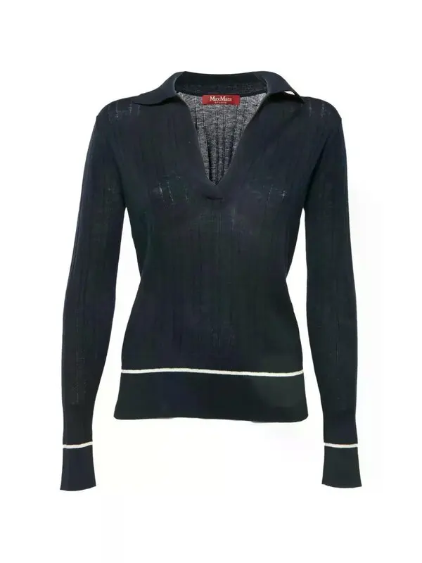 Max Mara Polo-collar Ribbed Sweater