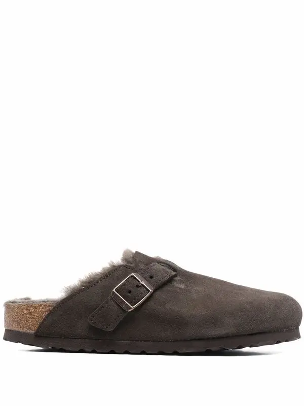BIRKENSTOCK Boston Shearling Slippers - Brown