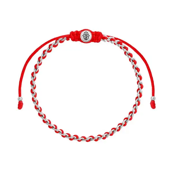 KARMA AND LUCK Harmony Bound Red String Bracelet - Silver
