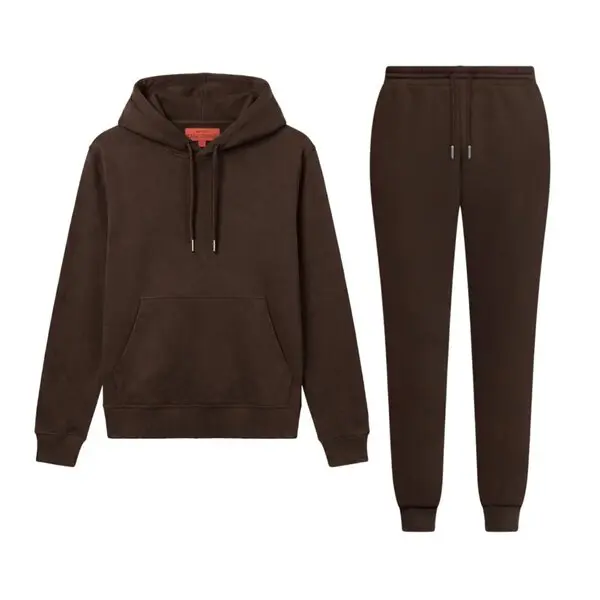 MAISON TANGERINE Tobacco Premium Cotton Sweatshirt & Joggers Tracksuit Set For - Brown