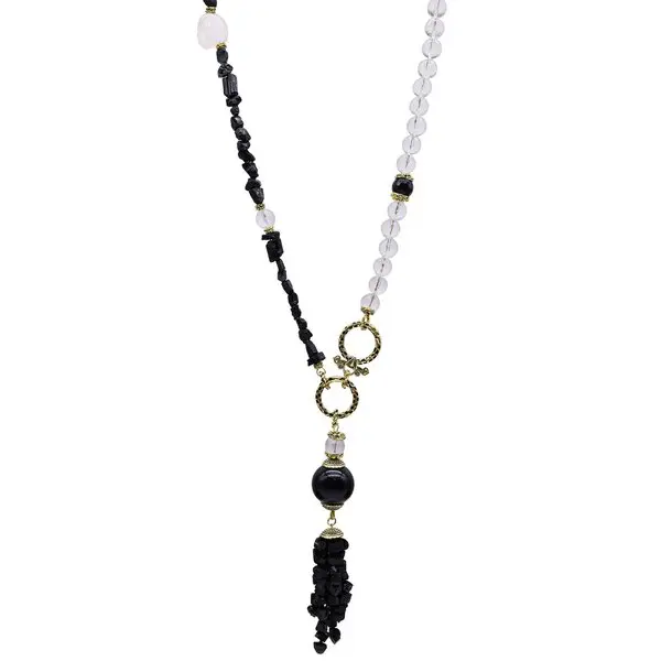 BAYEMEYC Tenora Gemstone Necklace - Black