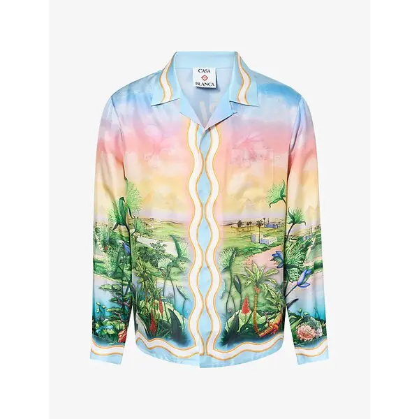 Casablanca Graphic-print Silk Shirt