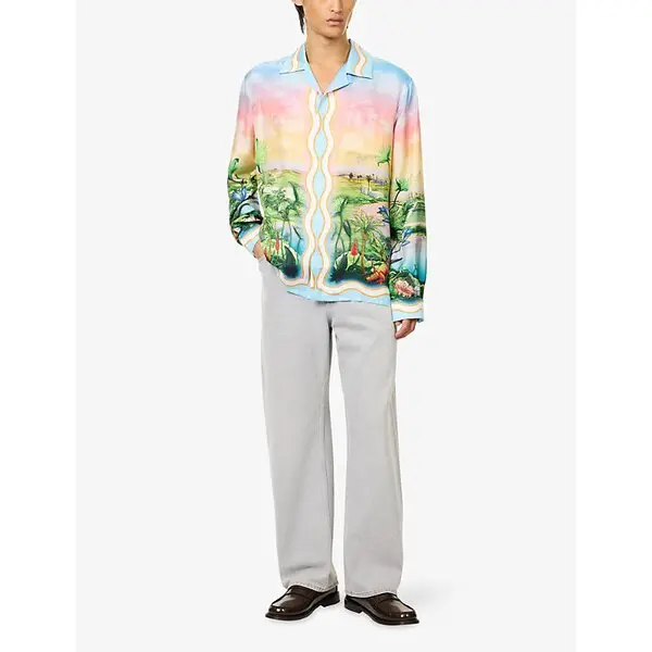 Casablanca Graphic-print Silk Shirt