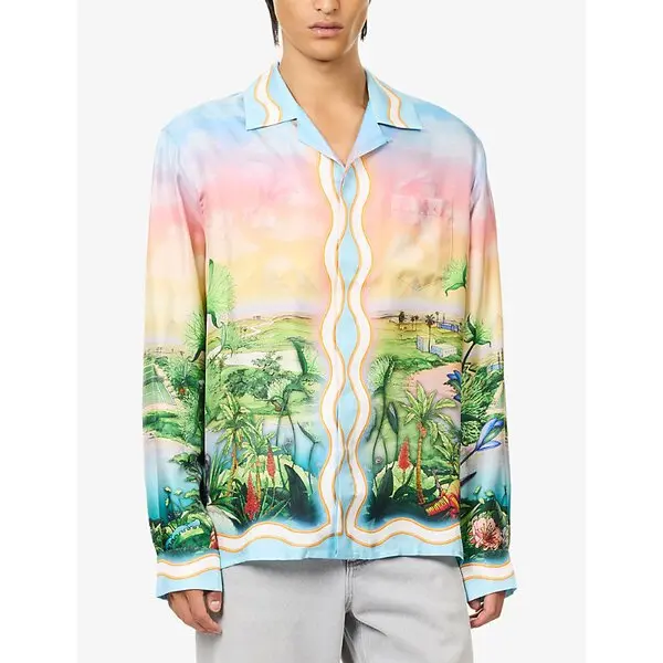 Casablanca Graphic-print Silk Shirt
