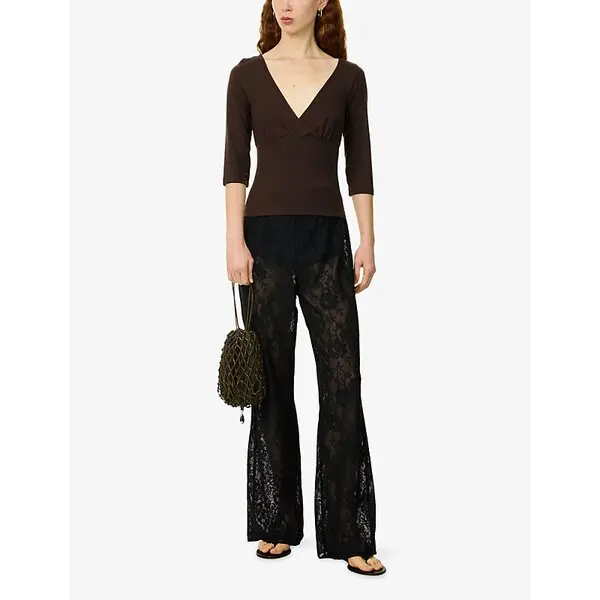 REFORMATION Aylani V-neck Knitted Top
