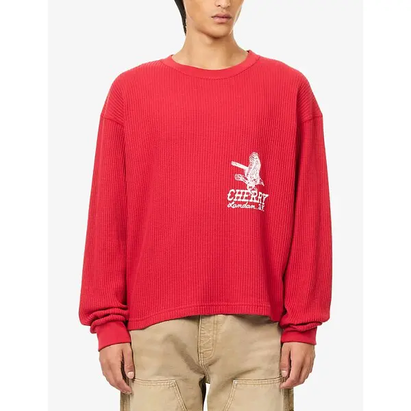 CHERRY LOS ANGELES London Waffle-knit Cotton-blend Top