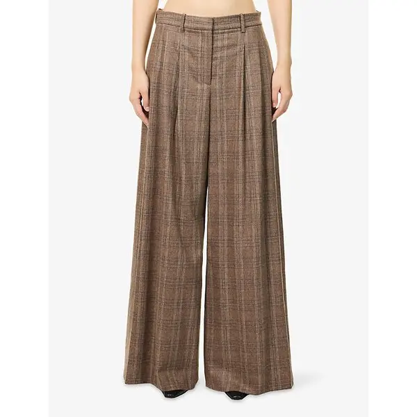 TWP Avery Check Brushed Wool Trousers