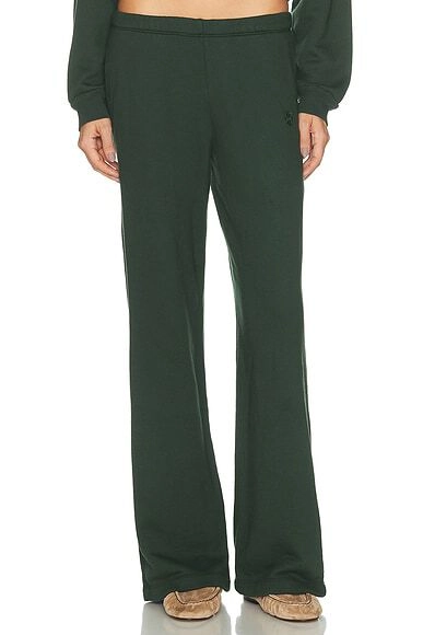 Eterne Oversized Wide Leg French Terry Sweatpant - Forest