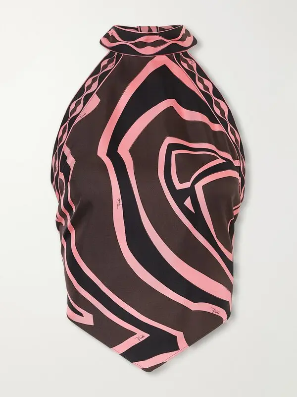 Emilio Pucci Printed Silk-twill Top