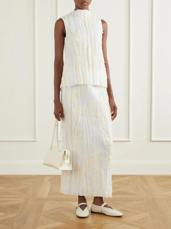 KALLMEYER Daria Plissé Cotton-blend Blouse