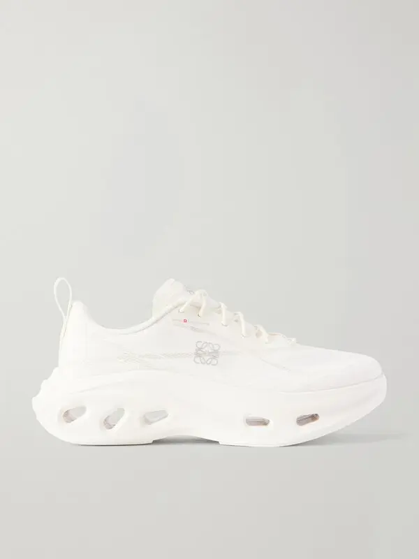 Loewe On Cloudtilt Premium Embroidered Mesh Sneakers - Neutrals