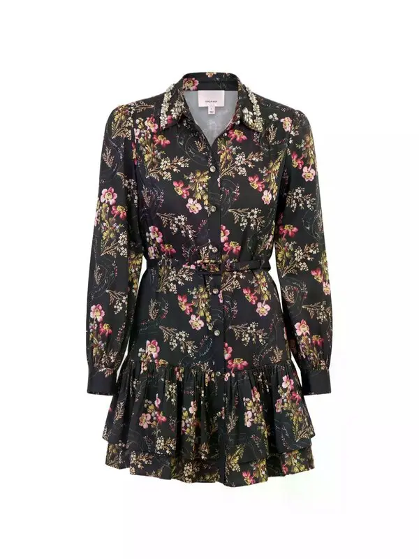 Cinq À Sept Emilienne Love Letter Floral-print Mini Dress - Black