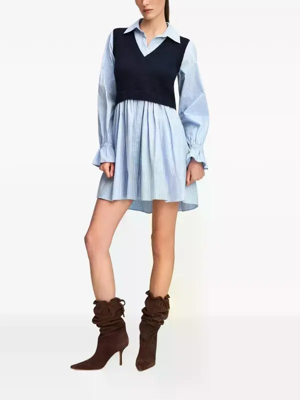 Cinq À Sept Patsy Striped Layered-effect Mini Dress